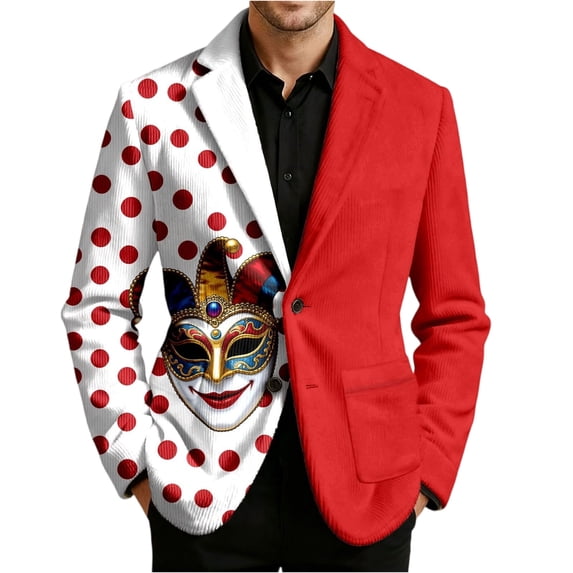 ASDFVBKG Men's Mardi Gras Jacket Digital Print Long Sleeve Corduroy ...