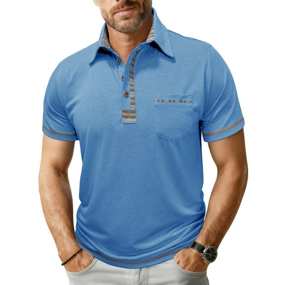 ASDFVBKG Mens Casual Polo Shirts Short Sleeve Summer Basic T-Shirt Soft ...