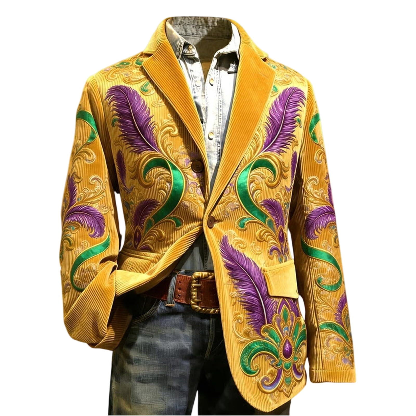ASDFVBKG Mens Dress Jacket Digital Print Long Sleeve Corduroy Cardigan ...
