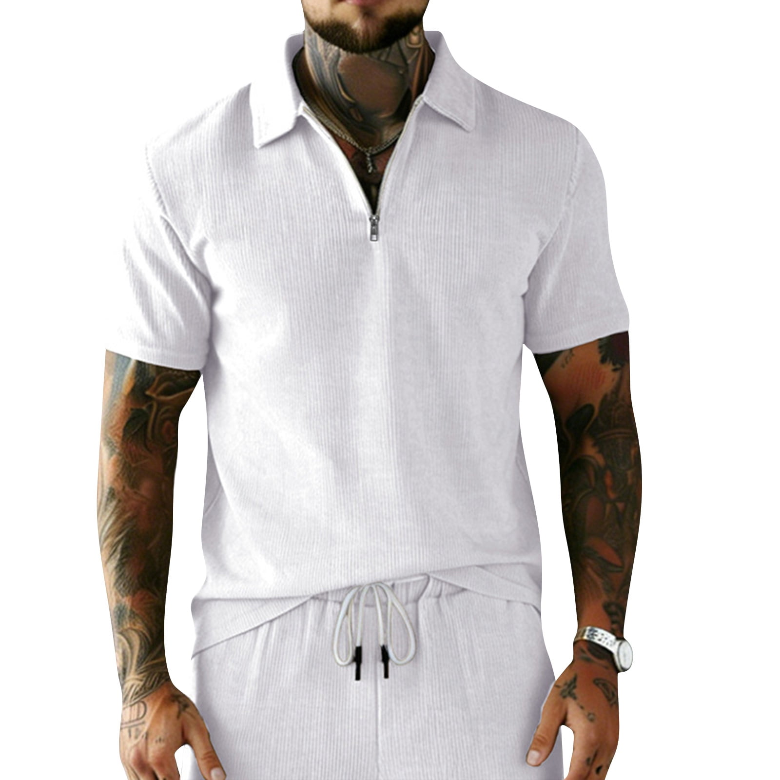 ASDFVBKG Mens Golf Shirts Quick Dry Moisture Wicking Mesh Print Casual ...
