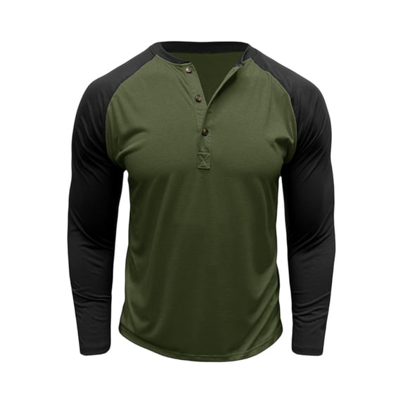 ASDFVBKG Mens Muscle Big & Tall Henley Shirts Fashion Long Sleeve ...