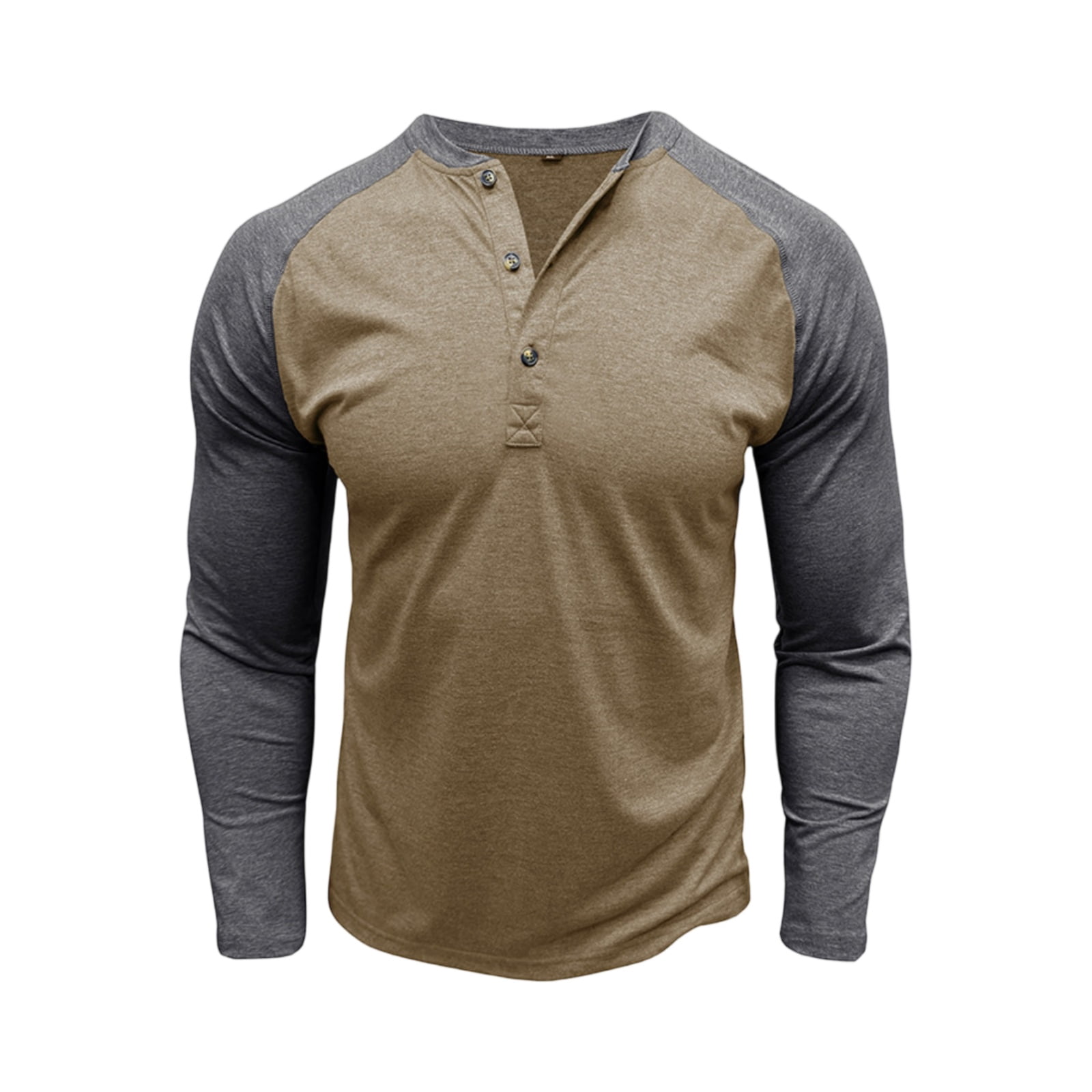 ASDFVBKG Mens Muscle Long Sleeve Henley Shirts Fashion Gym Shirt Button ...