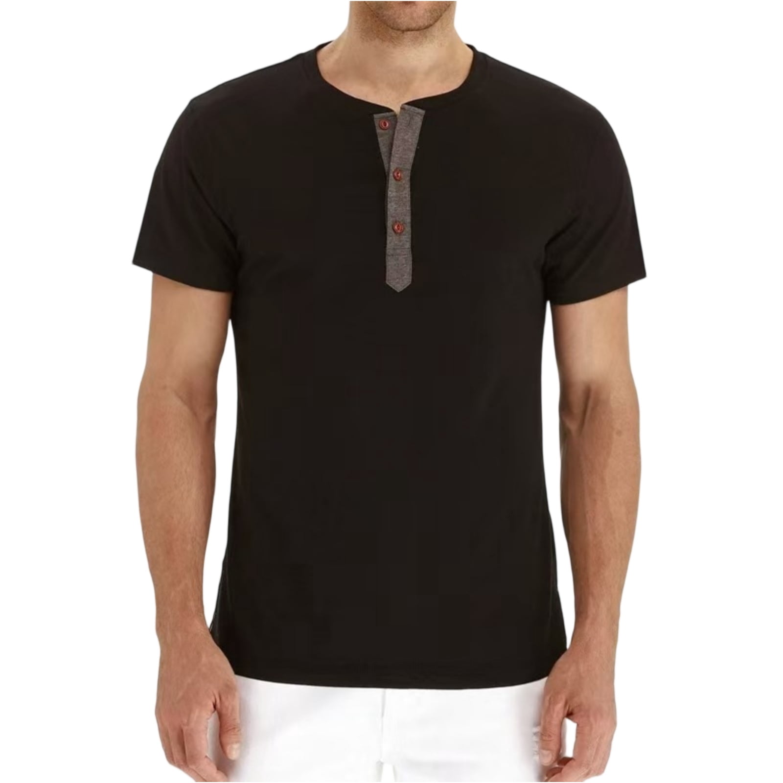 ASDFVBKG Mens Muscle Short Sleeve Henley Shirts Fashion Athletic T ...