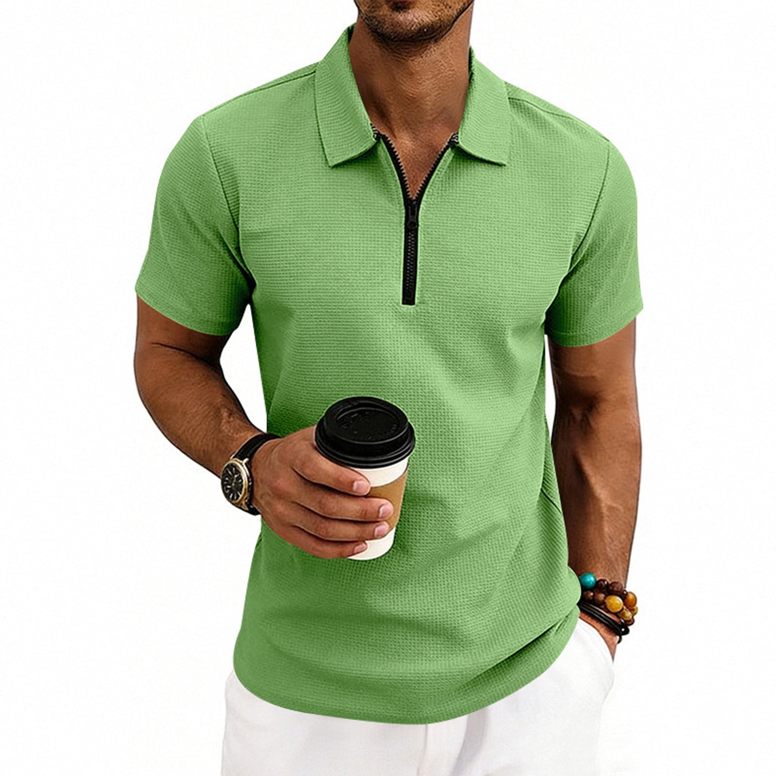 ASDFVBKG Mens Polo Shirts Short Sleeve Casual Polo Shirt Vintage Golf T ...