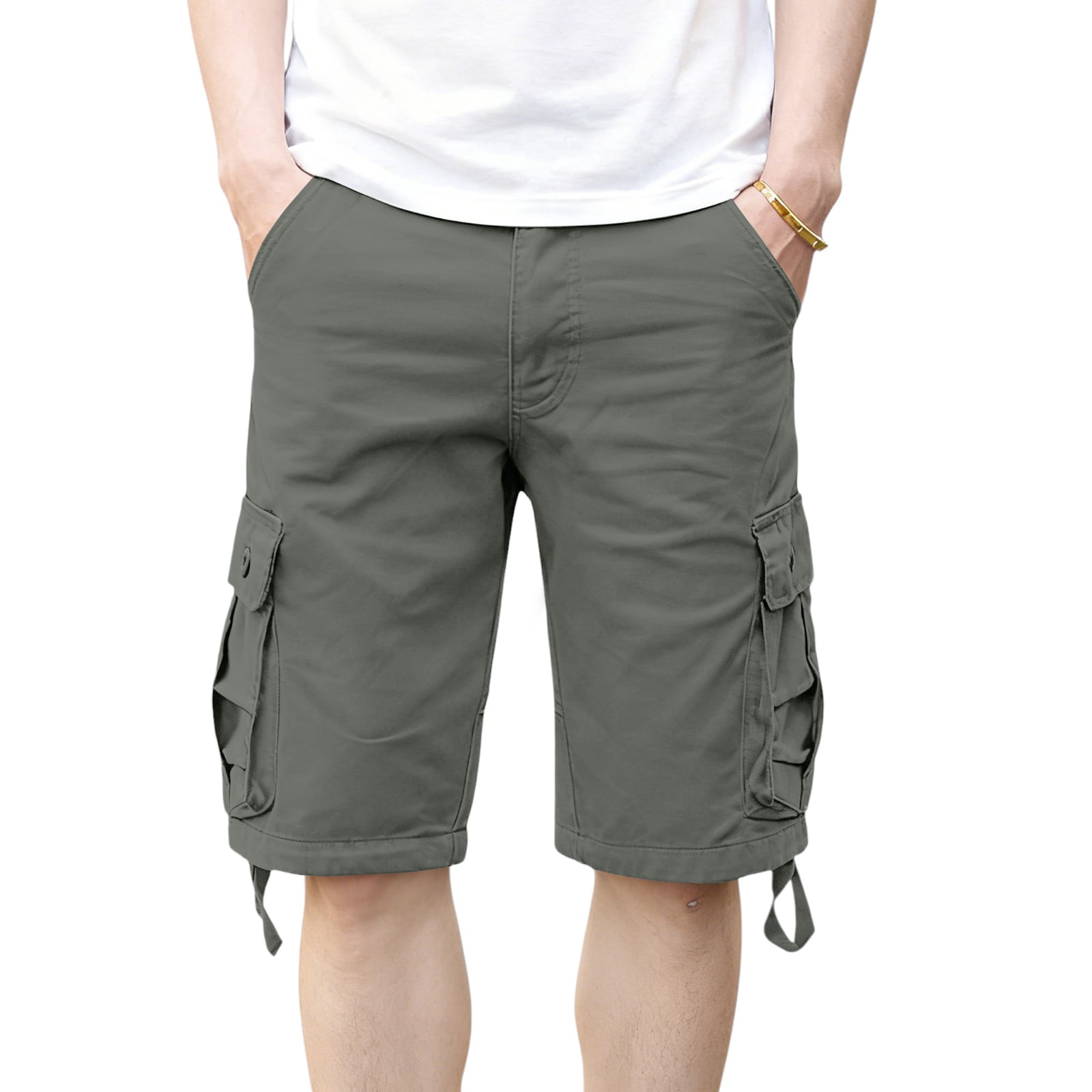 ASDFVBKG Mens Summer Beach Tactical Cargo Shorts Soft Adjustable Waist ...