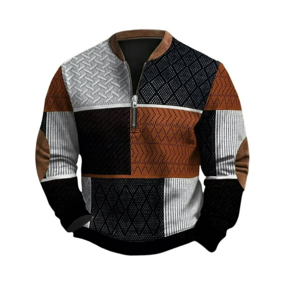 ASDFVBKG Mens Sweatshirt Pullover Quarter Zip Comfortable Long Sleeve ...