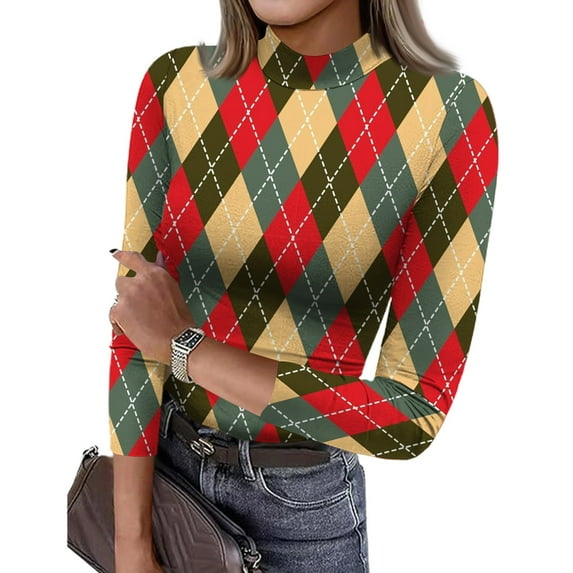 ASDFVBKG Mock Neck Tops for Women Cozy Long Sleeve Base Layer T-Shirts ...