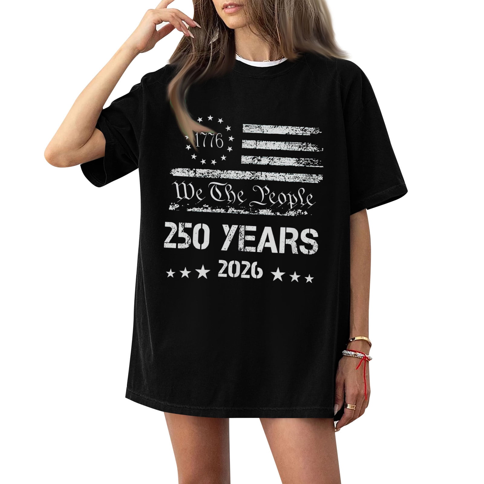 ASDFVBKG On Back Betsy Ross Flag 250 Years of Liberty 250th Birthday T ...