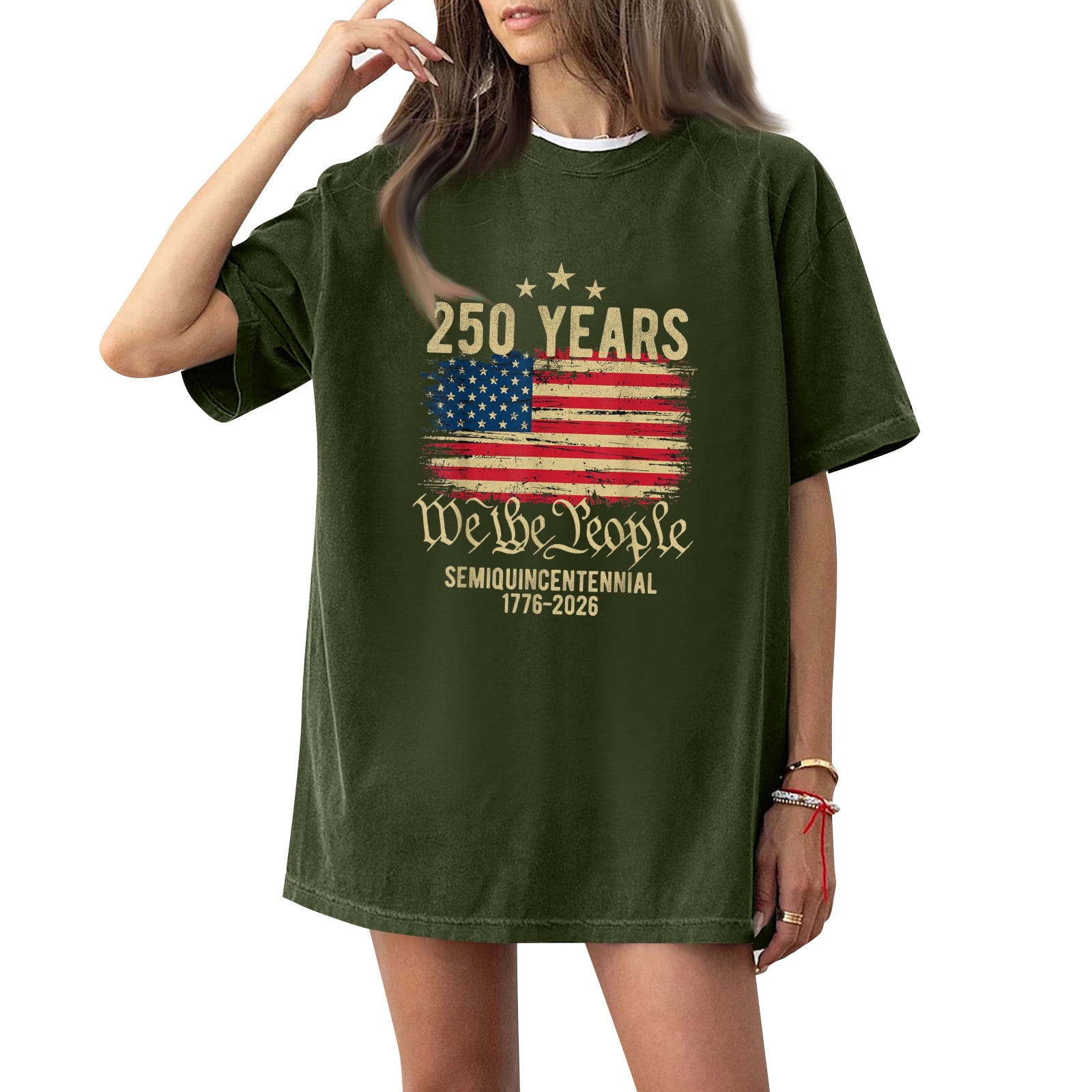 ASDFVBKG On Back Betsy Ross Flag 250 Years of Liberty 250th Birthday T ...