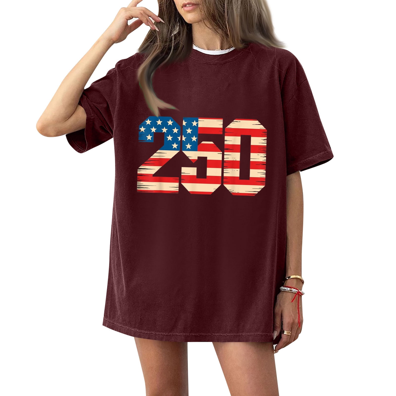 ASDFVBKG On Back Betsy Ross Flag 250 Years of Liberty 250th Birthday T ...