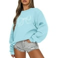ASDFVBKG Oversized Crewneck Sweatshirt Women Cute Bow Graphic ...
