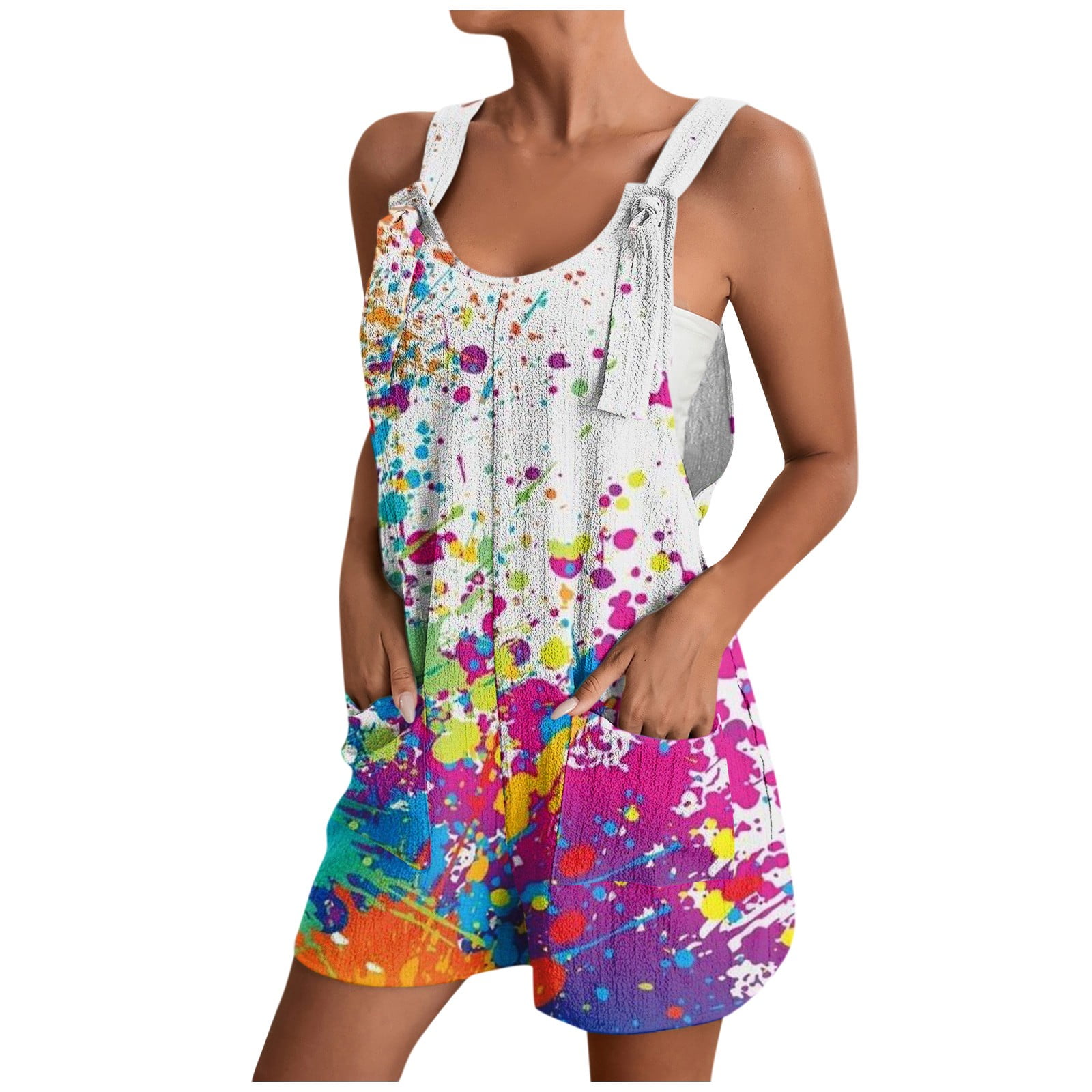 ASDFVBKG Plus Size Rompers for Curvy Women Summer Adjustable Strap ...