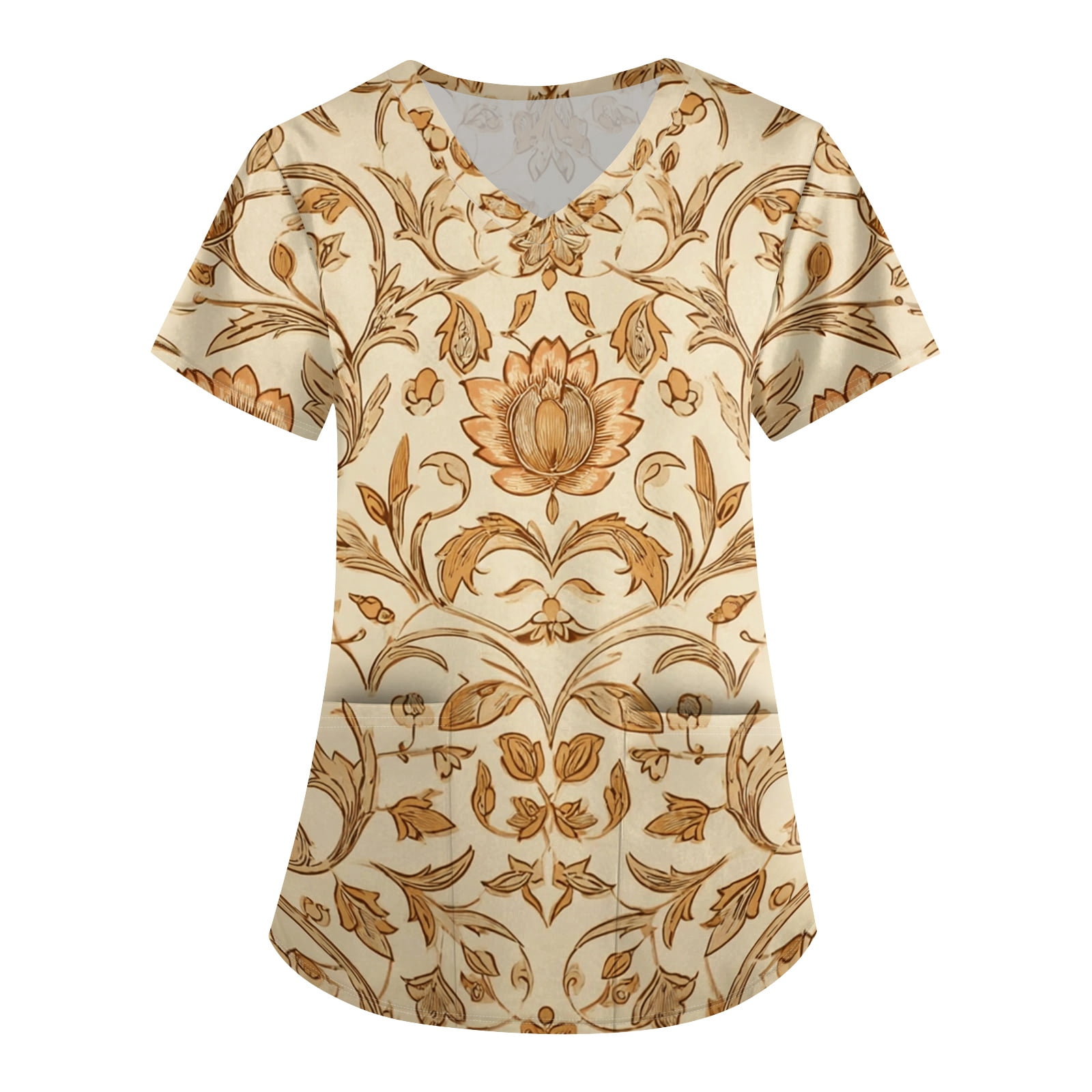 ASDFVBKG Scrubs Top for Women Short Sleeve V-Neck Working Top with ...