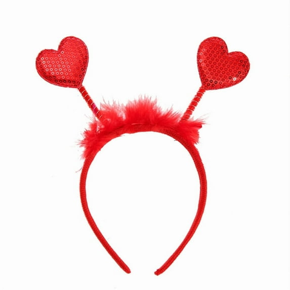 ASDFVBKG Sequins Heart Headband Valentine's Day Headband Glitter Heart ...
