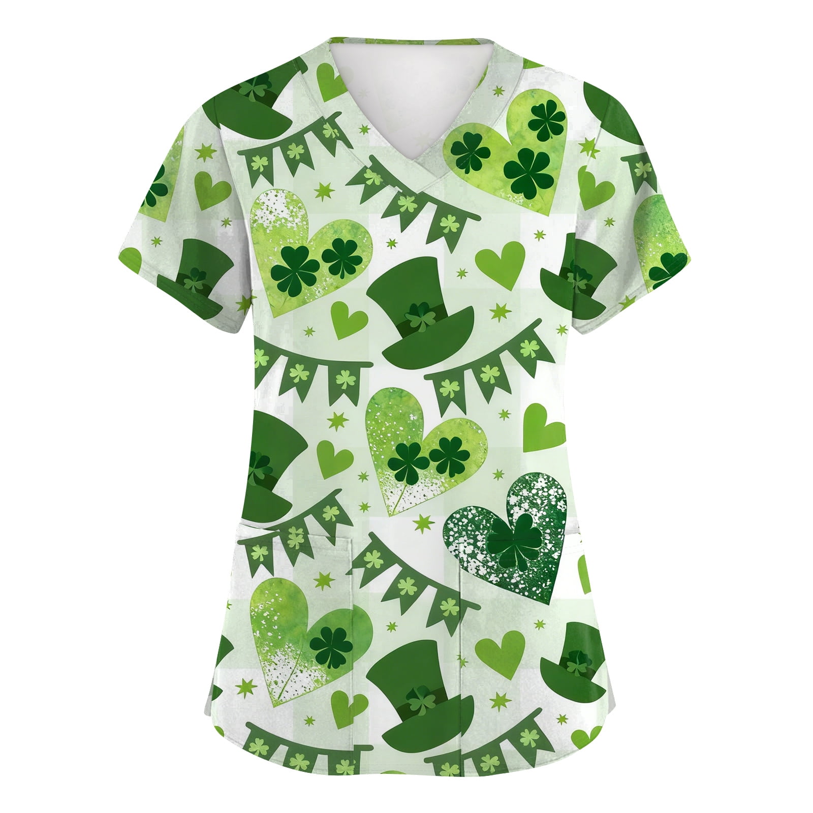 ASDFVBKG St. Patrick's Day Scrubs Tops for Women Spring Nursing Working ...