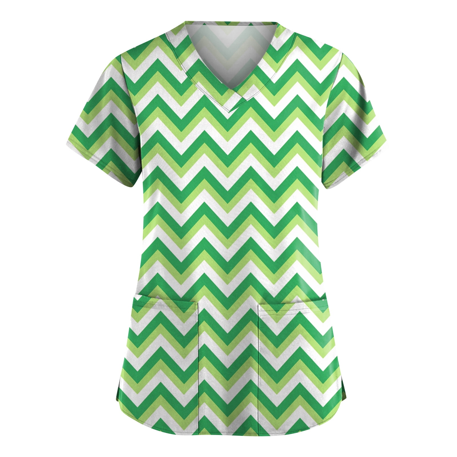 ASDFVBKG St. Patrick's Days Scrub Tops Spring Medical Nursing Short ...
