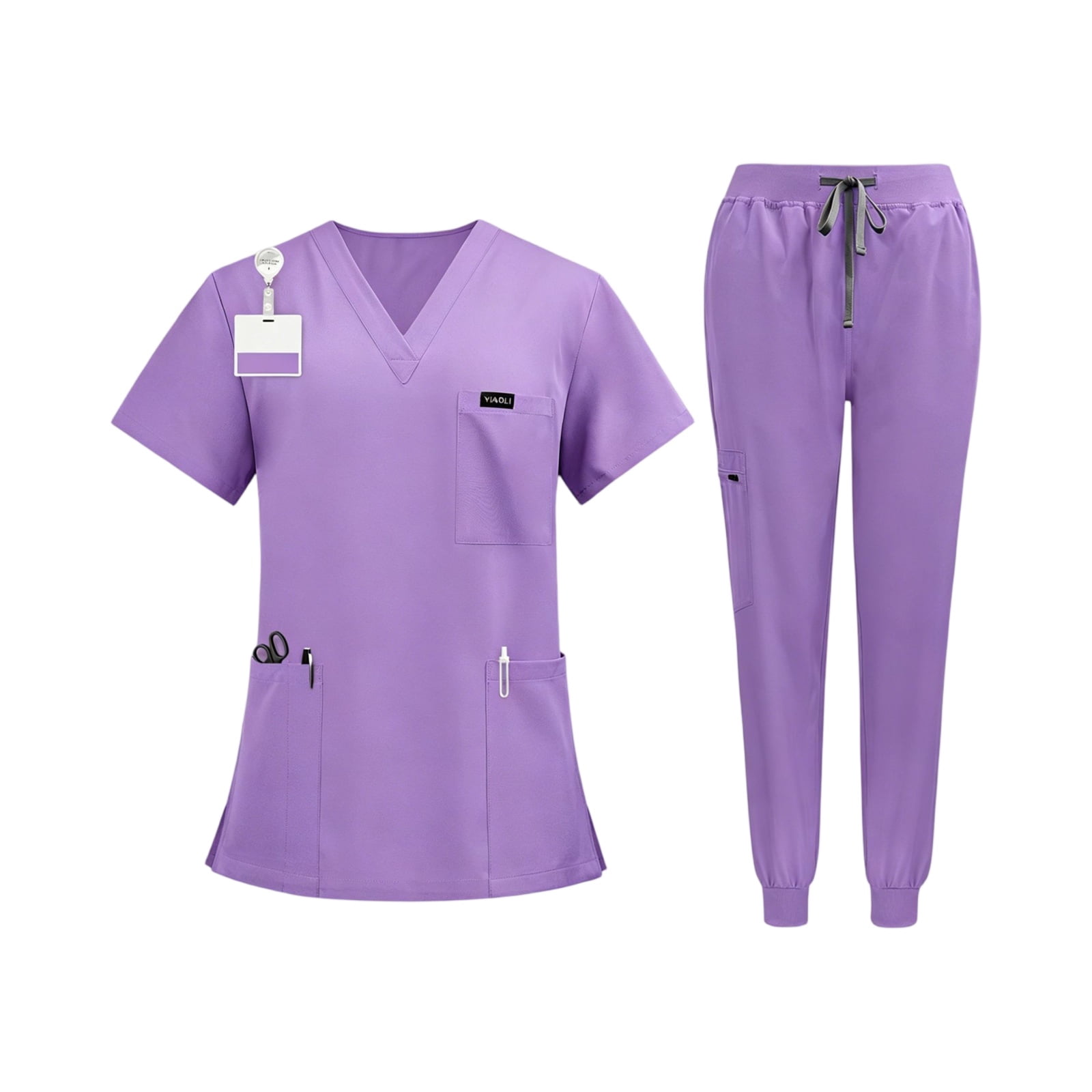 ASDFVBKG Stretchy Scrubs for Women Set Quick Drying Fabric Nursing ...