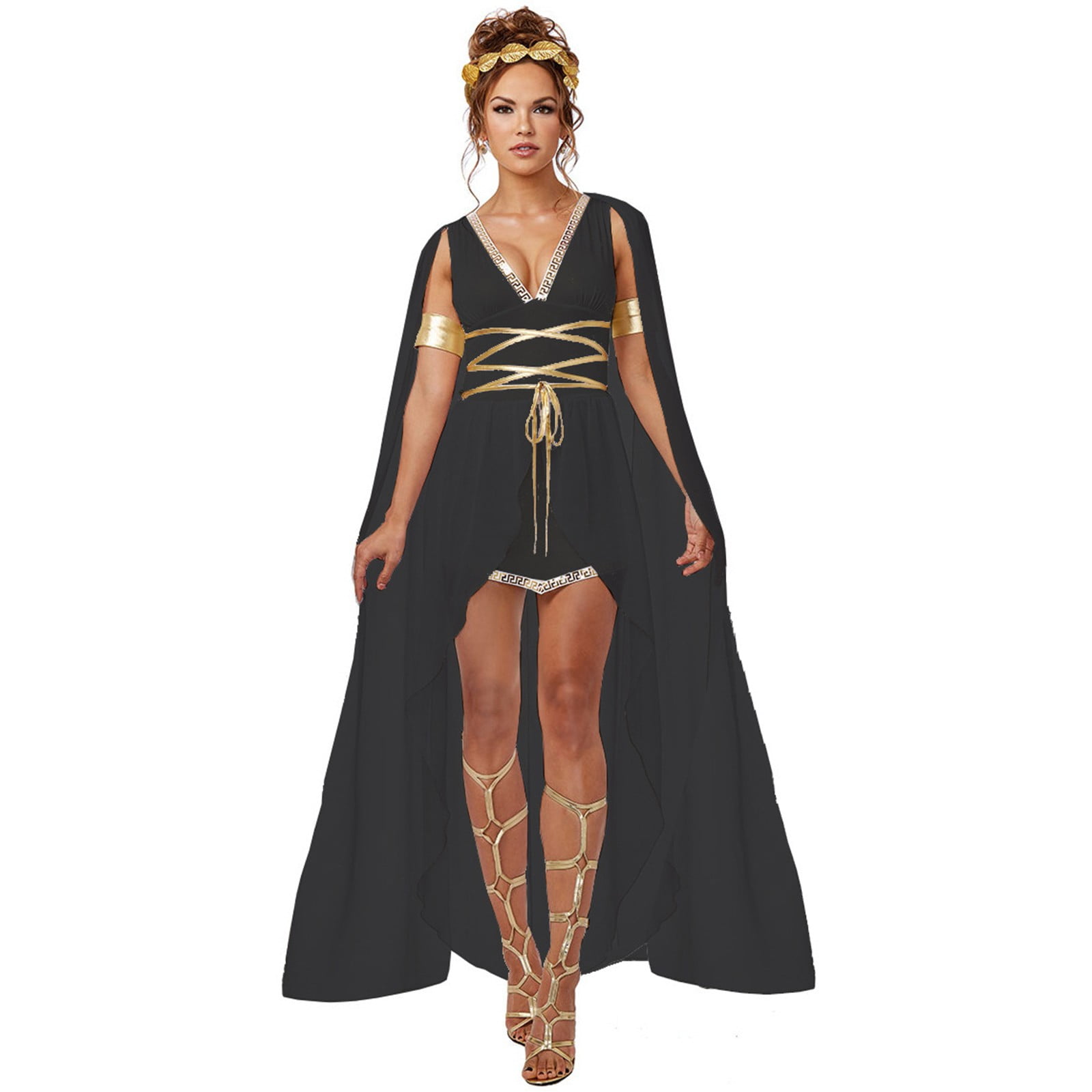 ASDFVBKG Toga Costume Woman Halloween Tunic Deep V Neck Tie the Waist ...