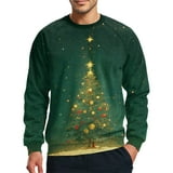 ASDFVBKG Ugly Christmas Sweatshirt Pullover for Men Sherpa Lined Round ...
