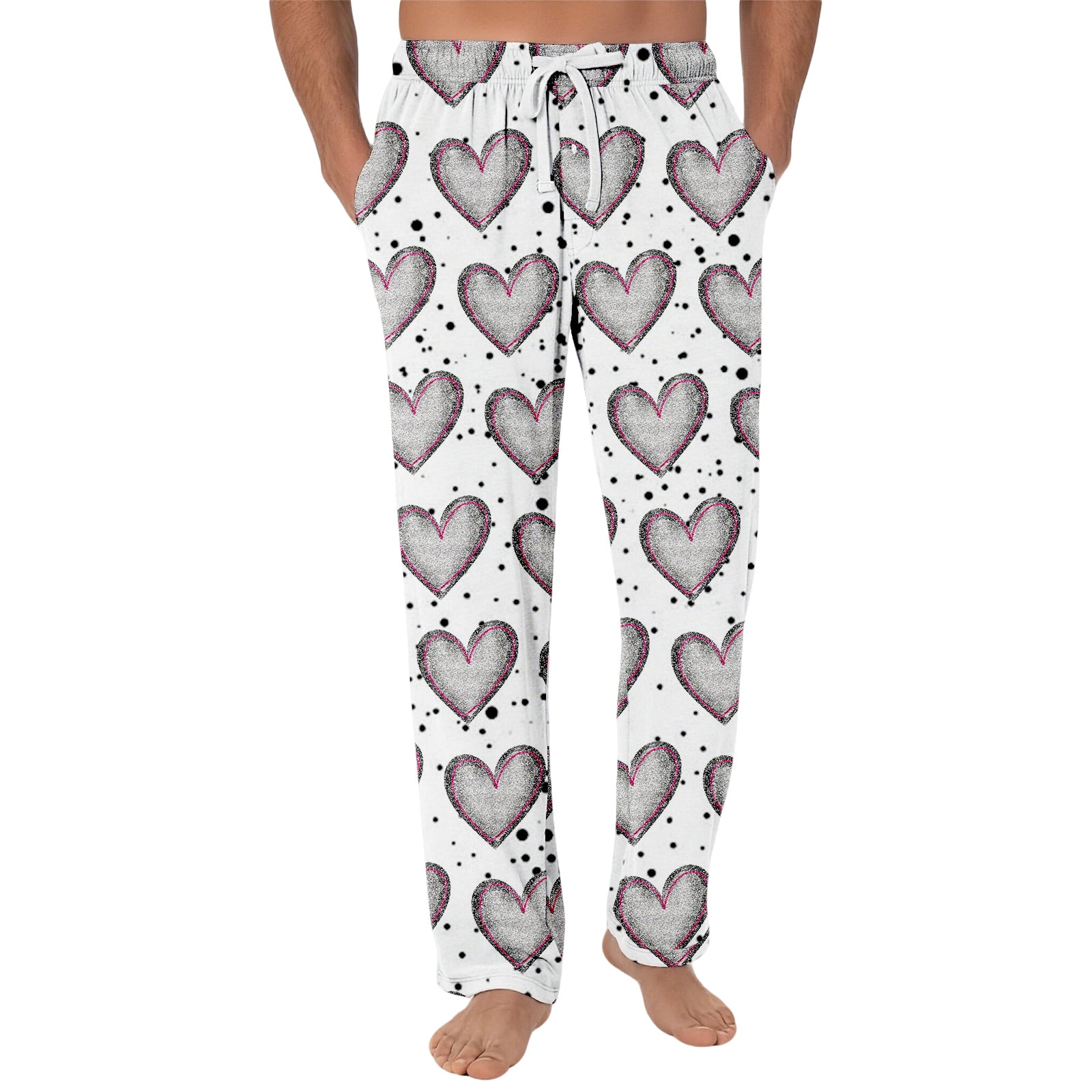 ASDFVBKG Valentine's Day Pj Pant for Men Love Heart Printed Lounge ...