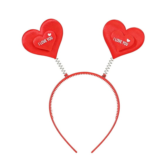 ASDFVBKG Valentines Day Heart Headband Red Sequin Love Hair Band Hoop ...