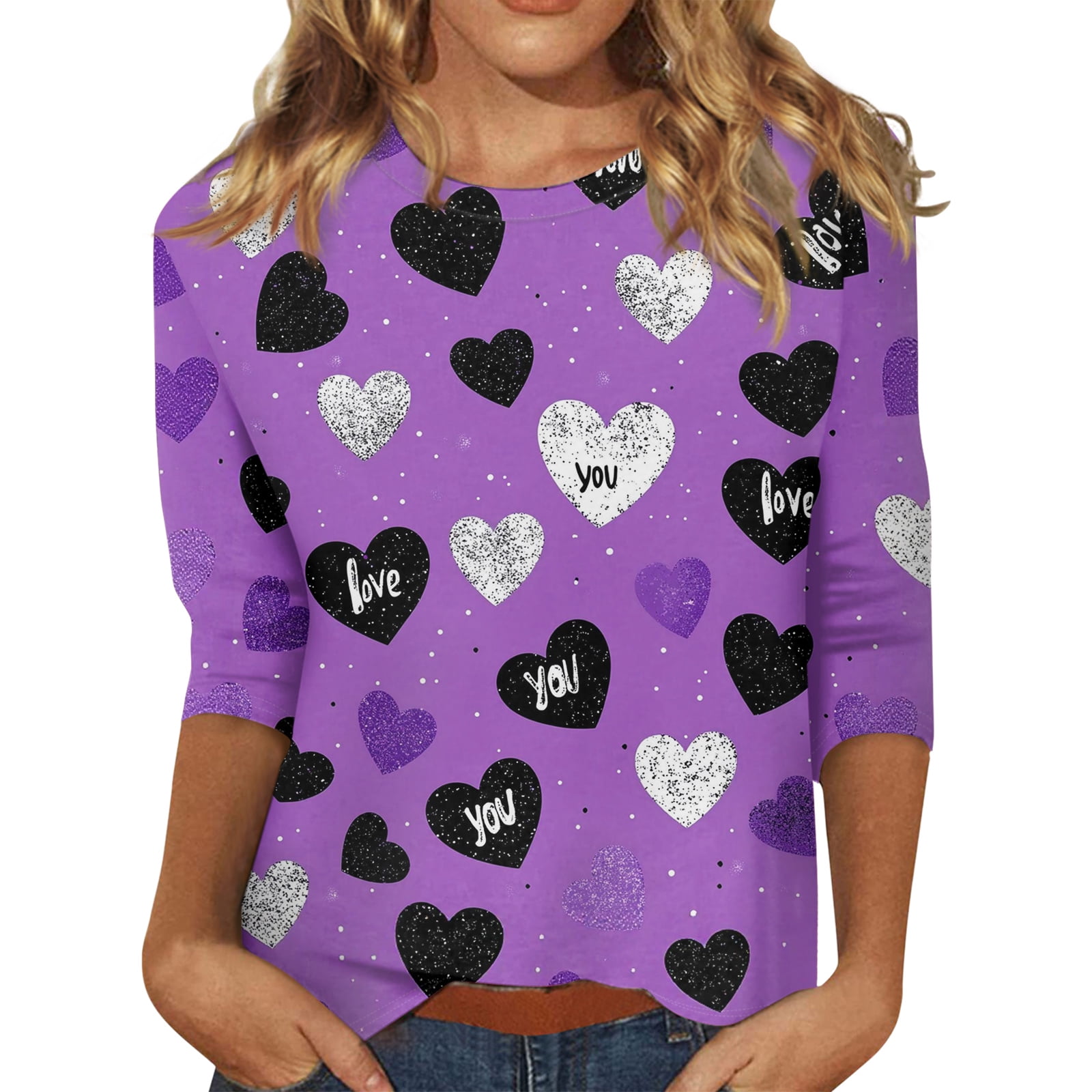 ASDFVBKG Valentines Shirts for Women Trendy 2026 Cute Love Heart Print ...