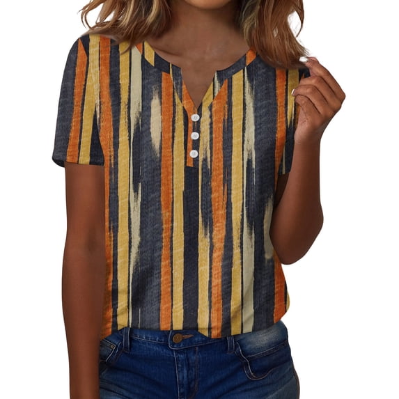 ASDFVBKG Women Floral Printed Graphic Tees Summer Crew Neck Blouses ...