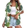 ASDFVBKG Women Hawaiian Shirt Button Down Summer Tops Beach Cool Short ...