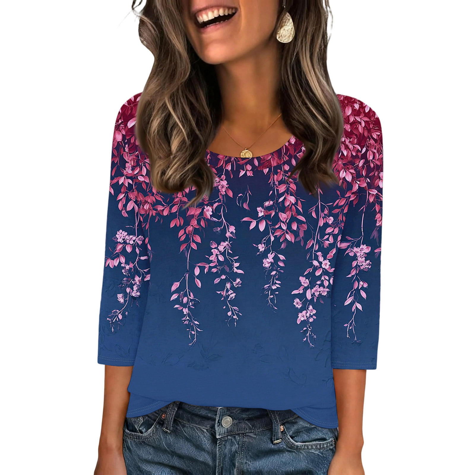 ASDFVBKG Women Heart Shirts Spring Valentine's Day Crew Neck Blouse ...