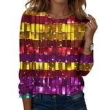 ASDFVBKG Women Mardi Gras Shirts Long Sleeve Fat Tuesday Blouses Spring ...