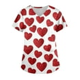 ASDFVBKG Women Valentine's Day Scrub Tops Women Spring Nursing V-Neck ...