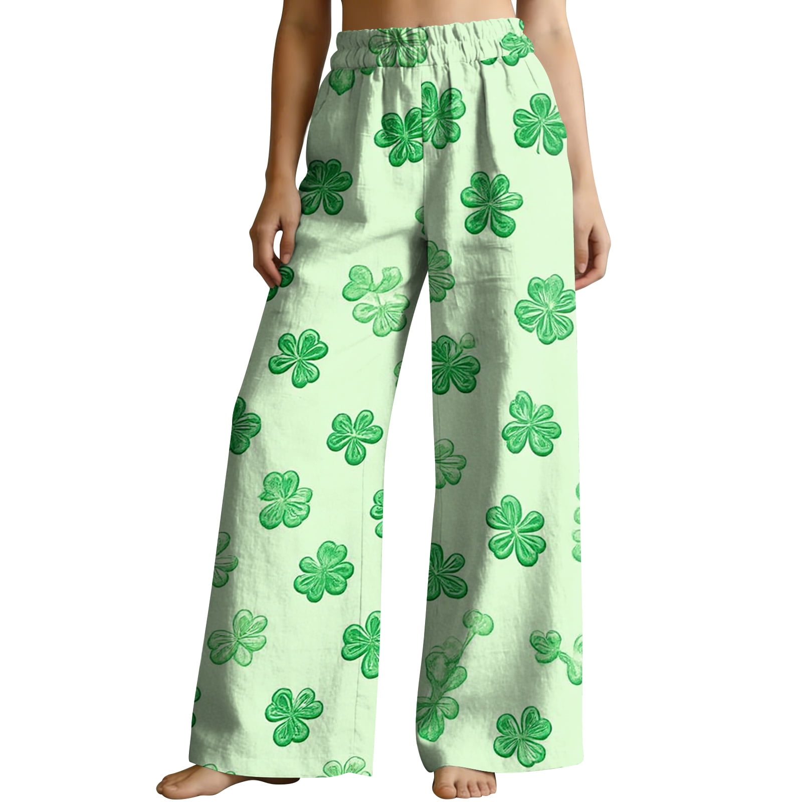 ASDFVBKG Women Wide Leg Flowy Linen Pants Dressy Loose Fit Palazzo ...