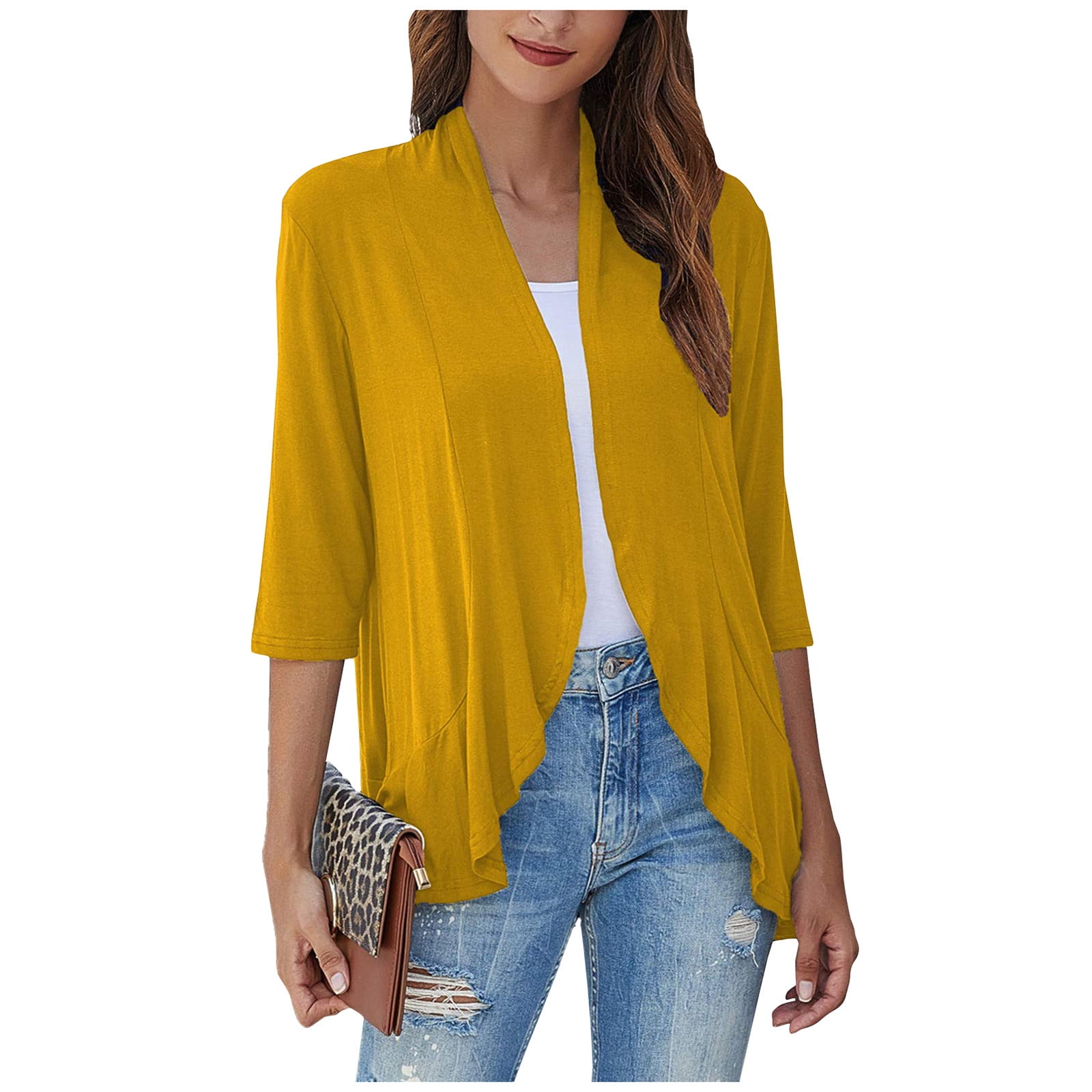 ASDFVBKG Women's Cardigans 3/4 Sleeve Summer Shrugs for Women ...