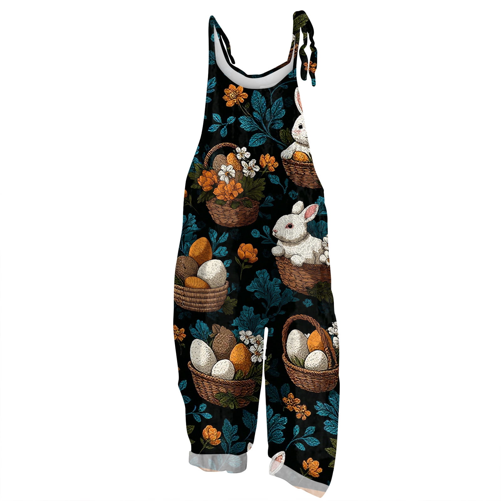 ASDFVBKG Women's Easter Causal Jumpsuits Comfy Square Neck Sleeveless ...