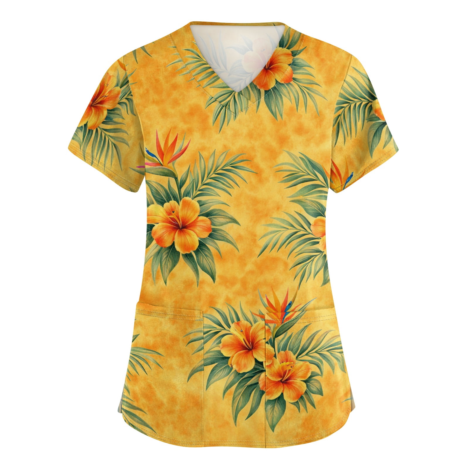 ASDFVBKG Women's Scrub Tops Short Sleeve V-Neck Shirts Fashion Casual ...
