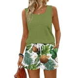 ASDFVBKG Women's Summer 2 Piece Vacation Short Sets Matching Crew Neck ...