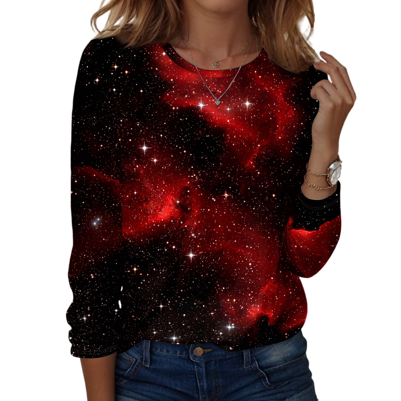 ASDFVBKG Womens Everyday Holiday Casual Blouses, Halloween Crew Neck ...