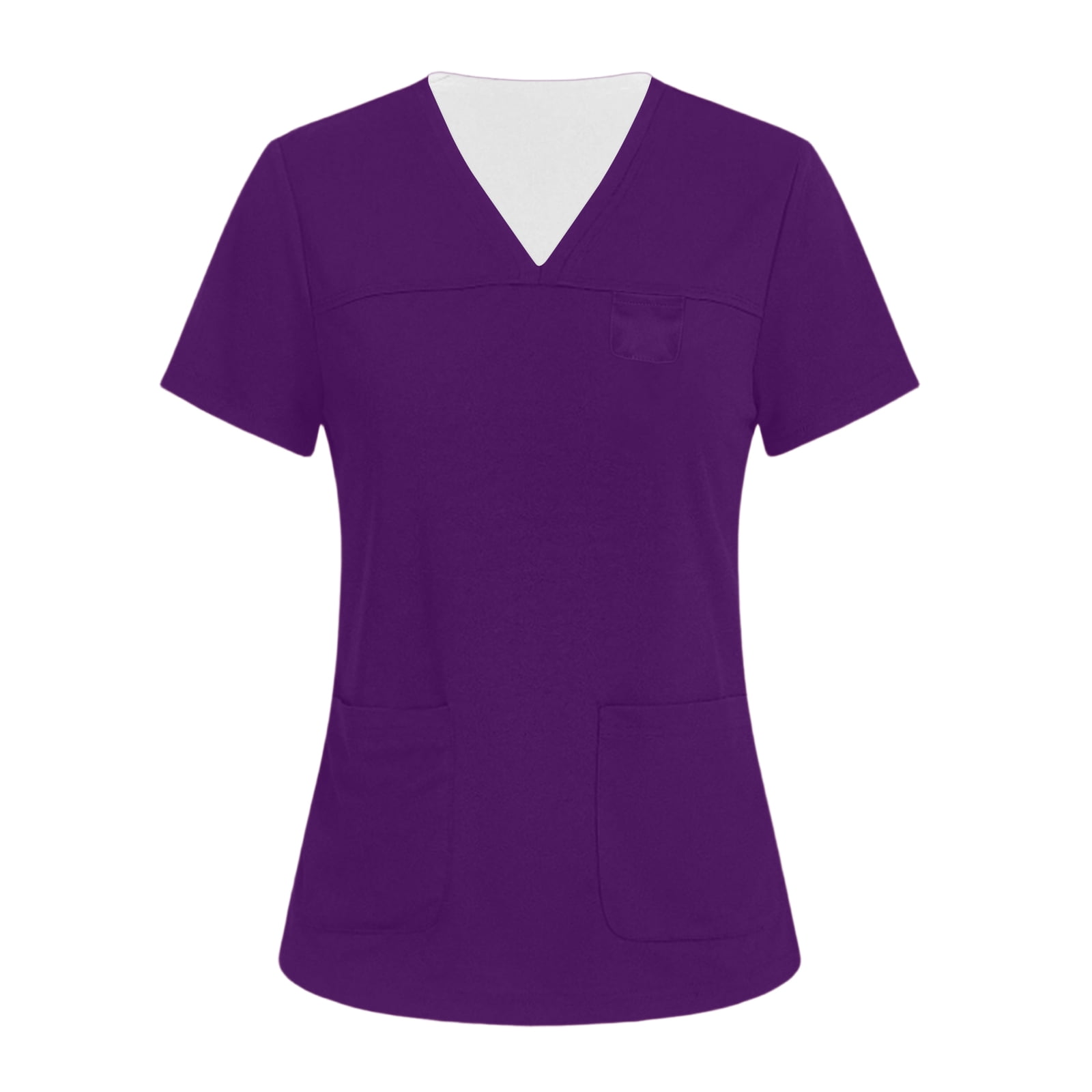 ASDFVBKG Womens Scrubs Short Sleeve V Neck Soft Cozy Nurse Uniform ...