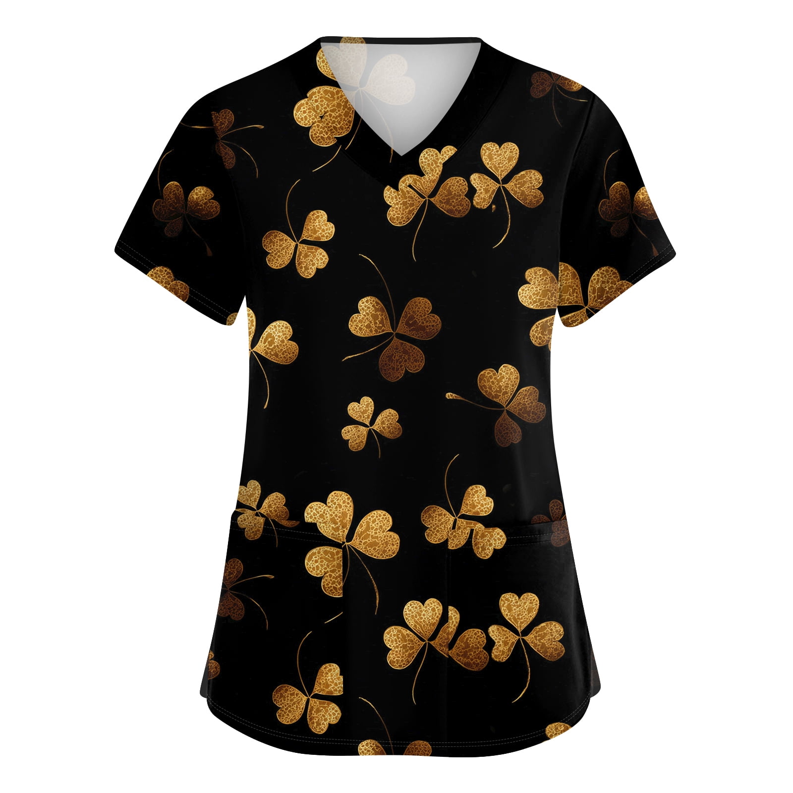 ASDFVBKG Womens St. Patrick's Day Scrubs Top, Plus Size Short Sleeve V ...