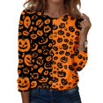 ASDFVBKG Womens Weekend Party Vacation Shirts, Halloween Crew Neck Long ...