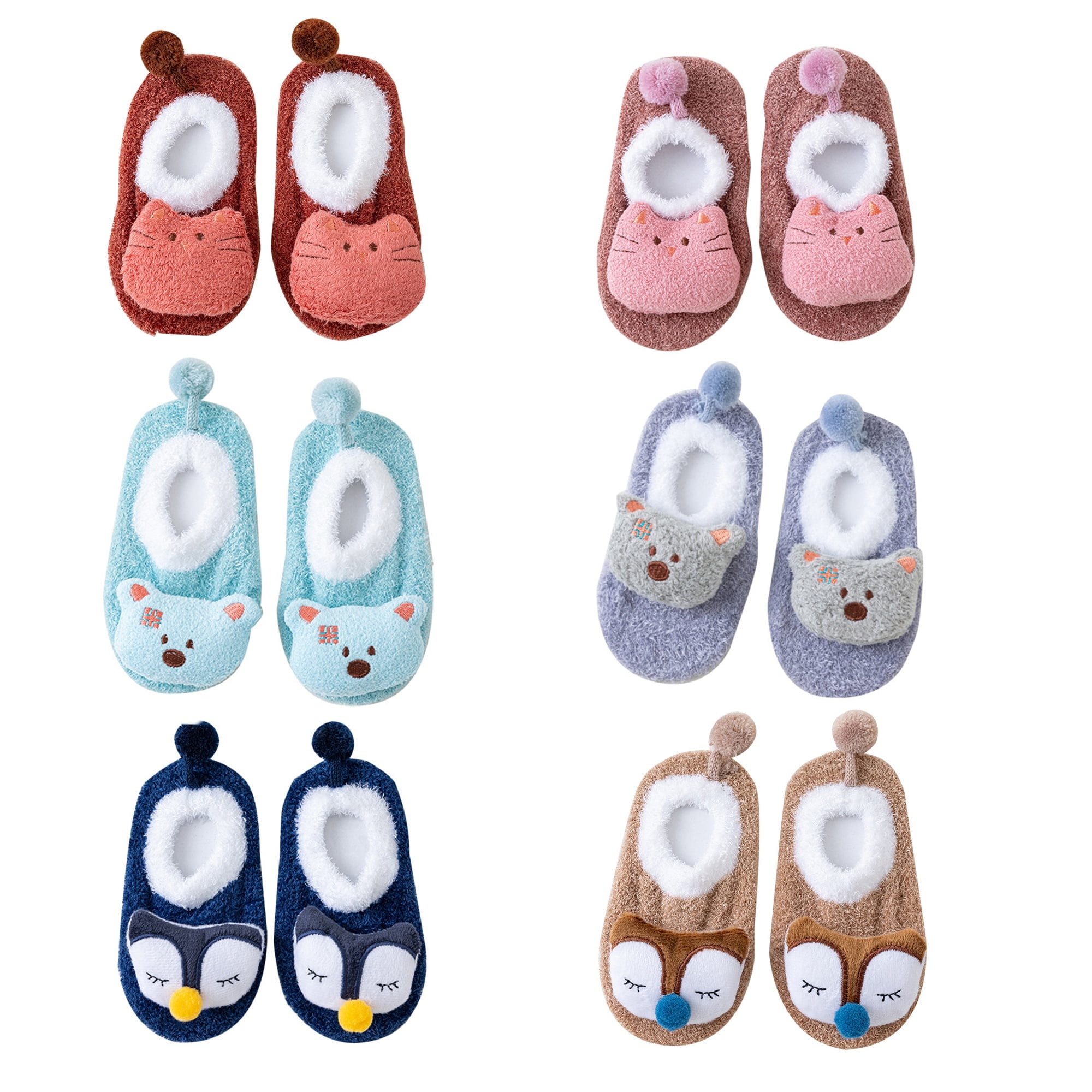 ASDIIT 6pcs Newborn Baby Socks Warm Socks Non-Slip Soft Sole Floor ...