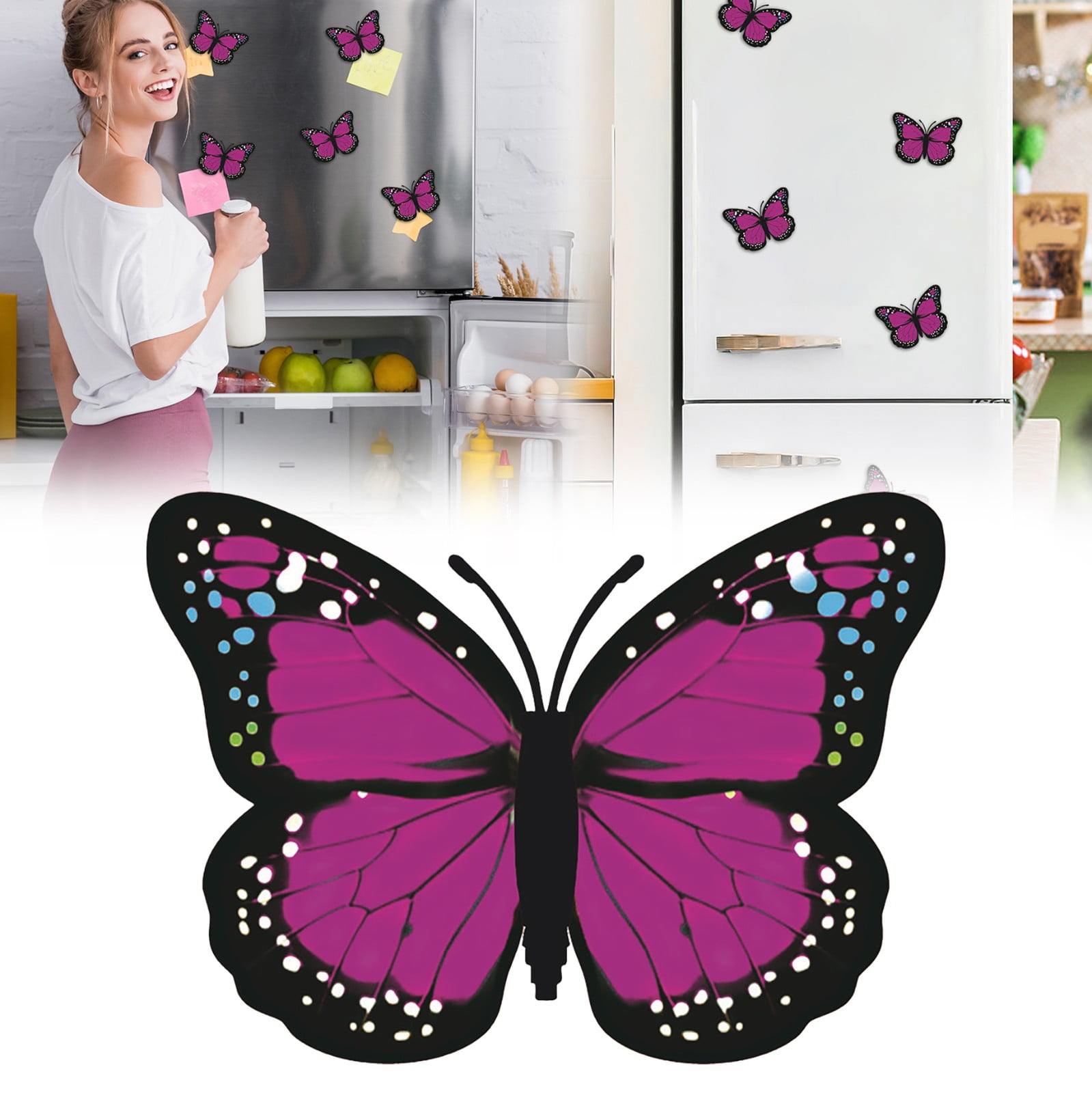 ASDYO 9cm Butterfly Butterfly Simulation Butterfly 3D Creative PVC Home ...