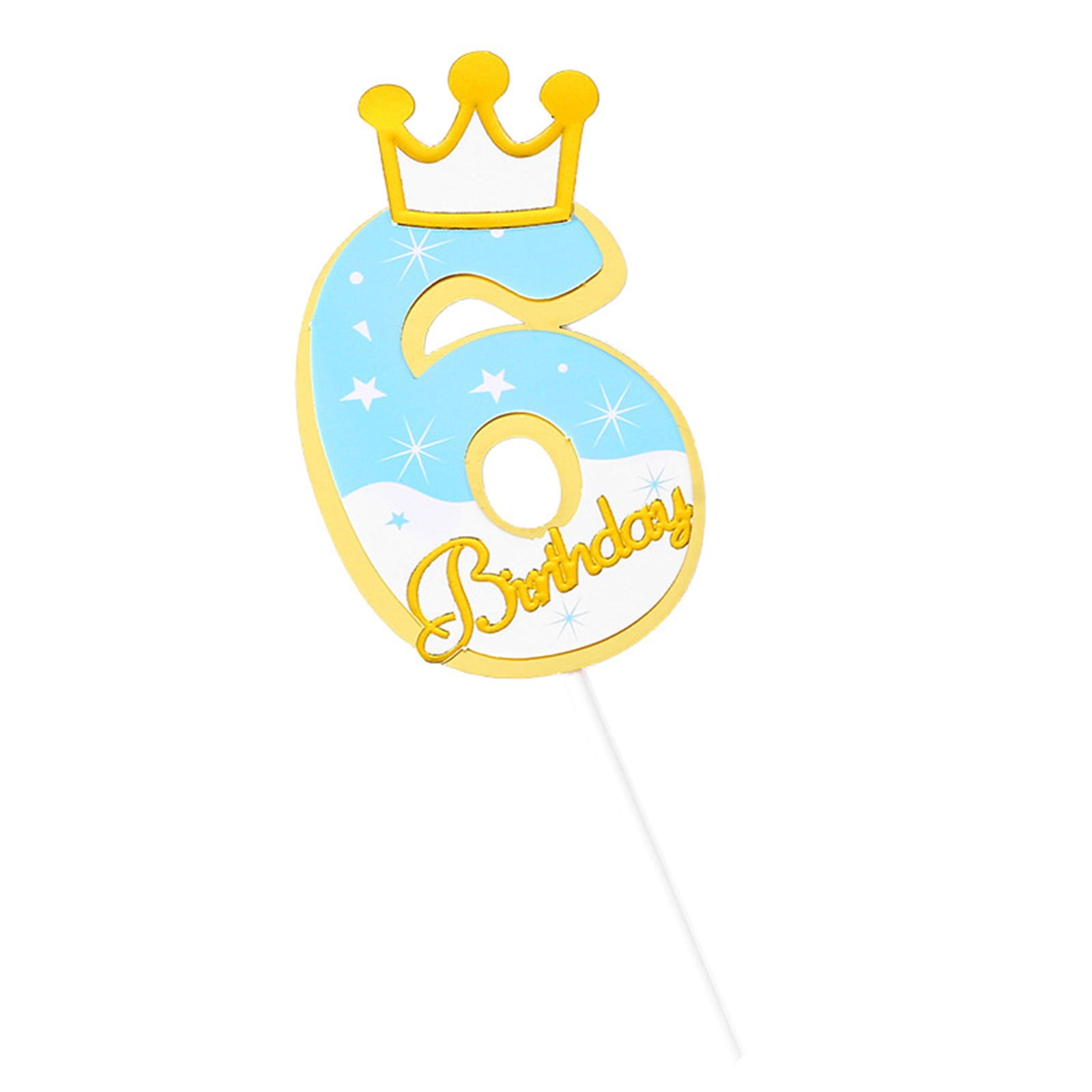 ASDYO Light Blue Number Birthday Cake Insert Card,Cake Decoration ...