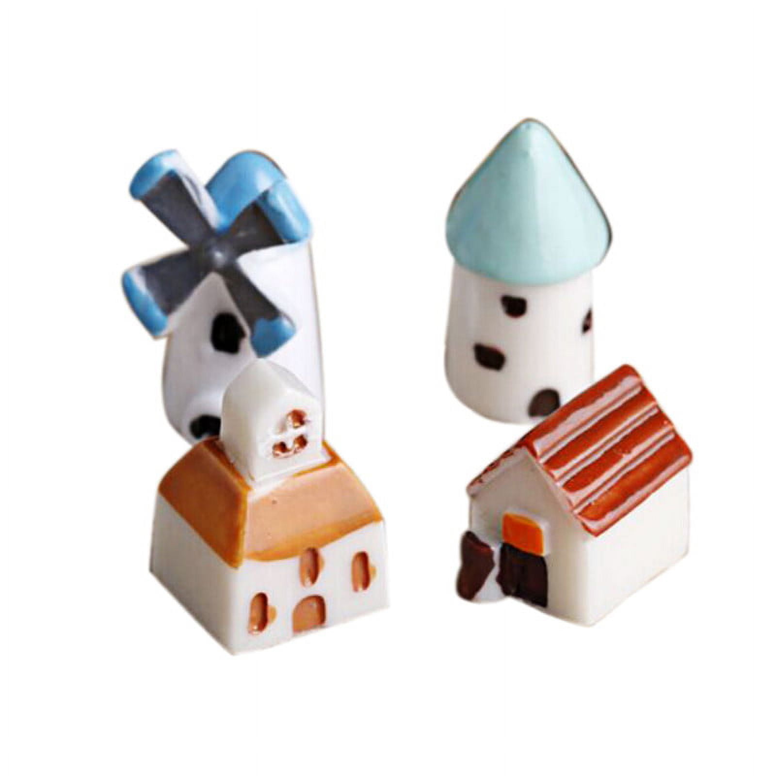 ASEIDFNSA 4PCS Nice Houses Gardening Props Craft Cabin Mini Windmill ...