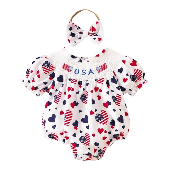ASEIDFNSA Baby Boys 4th of July Bodysuit with USA Graphic and Short ...