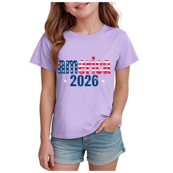 ASEIDFNSA Boys Girls Red White Blue Independence Day Tee with USA ...