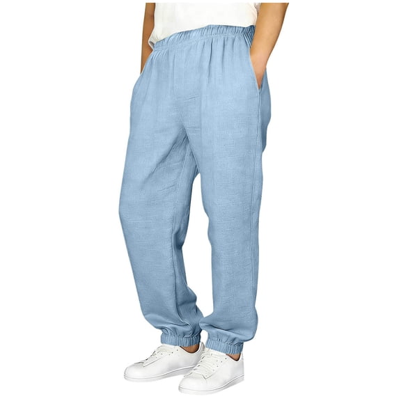 ASEIDFNSA Boys Linen Harem Pants with Elastic Waist Drawstring Loose ...