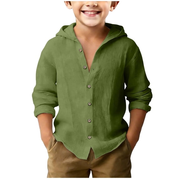 ASEIDFNSA Boys Long Sleeve Shirts Button Down Lightweight Breathable ...