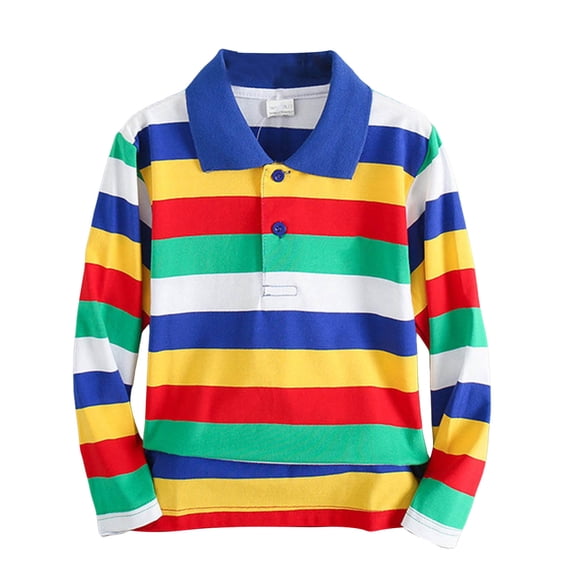 ASEIDFNSA Boys Long Sleeved T Shirt Casual Color Blocked Top Collared ...
