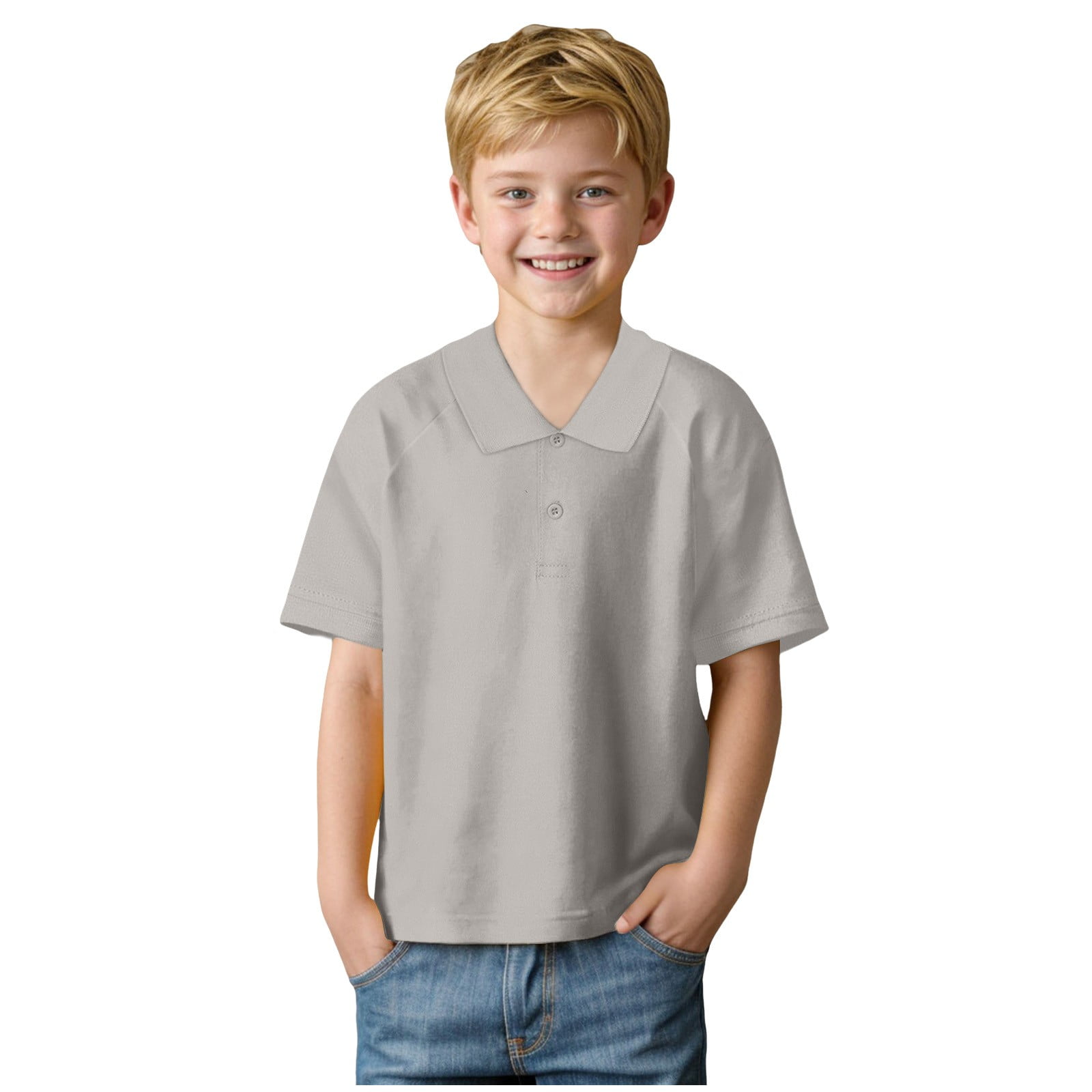 ASEIDFNSA Boys School Uniform Polo Shirt with Open Collar and Short ...